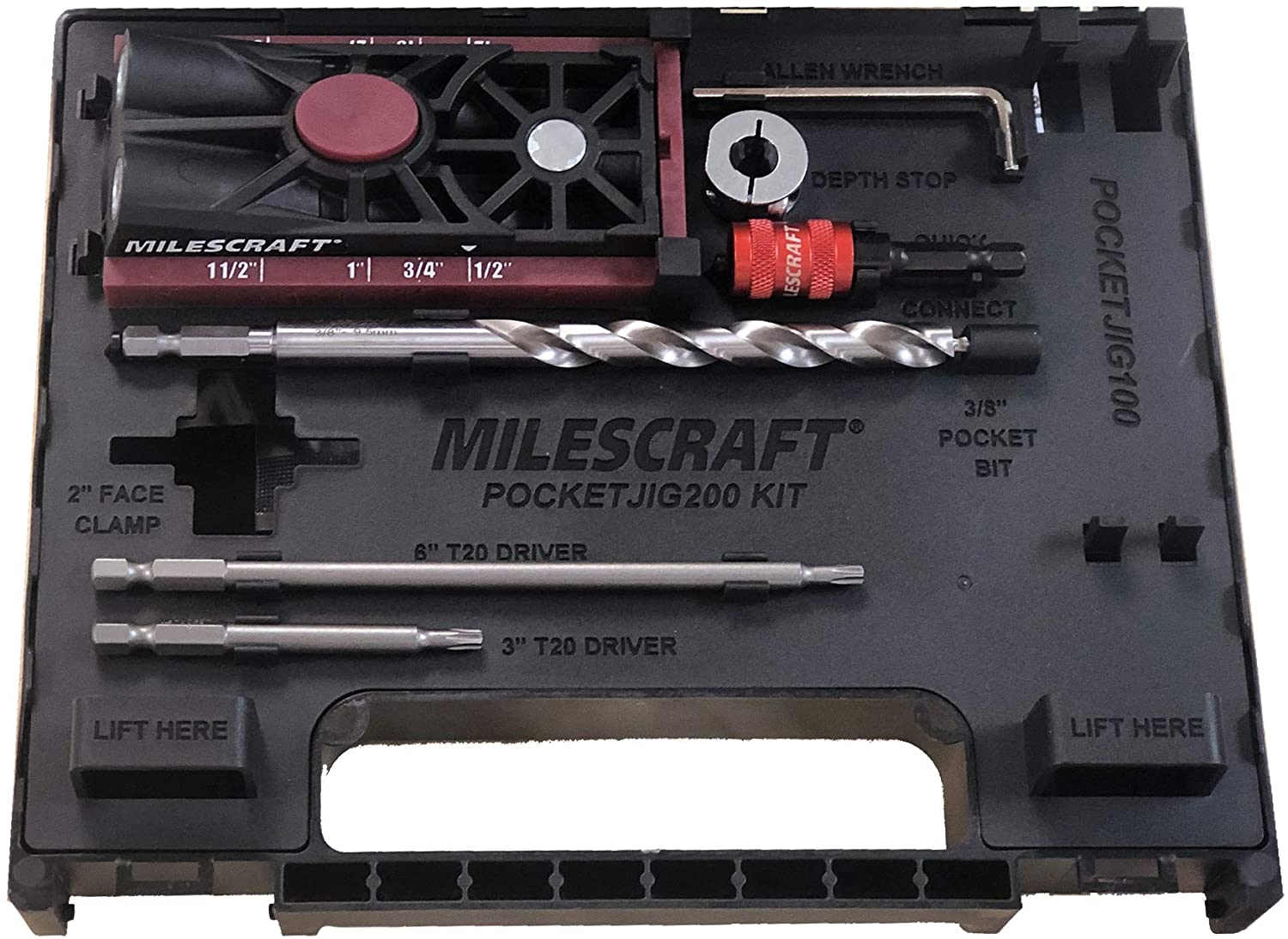 MILESCRAFT POCKET HOLE JIG 200 GABARITO PARA FIXACAO DE PARAFUSOS COM ACESSORIOS E MALETA Tools BR