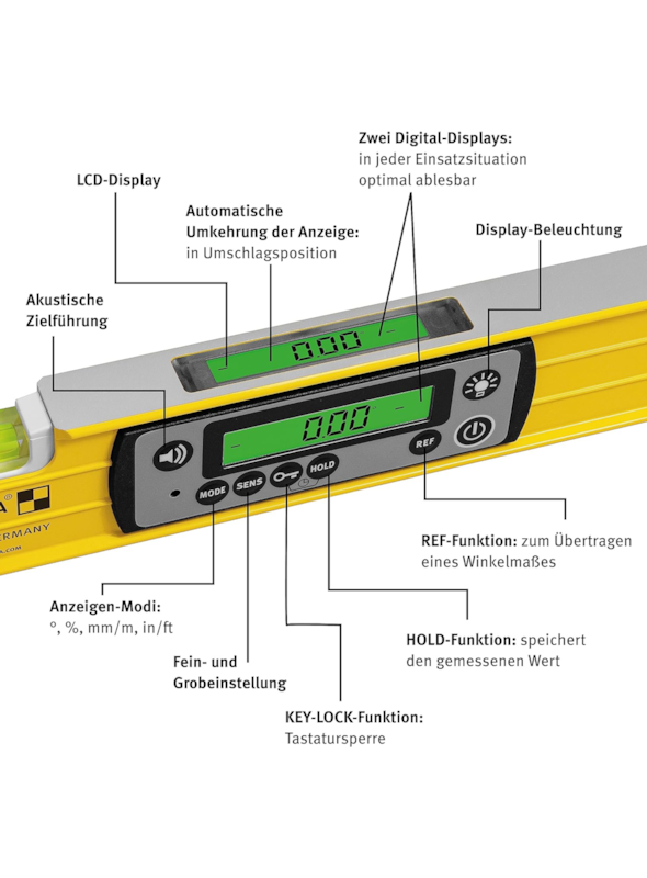 STABILA - NÍVEL TECH 196 DL IP67 ELETRONIC LEVEL 61 CM - 19829 - Tools BR